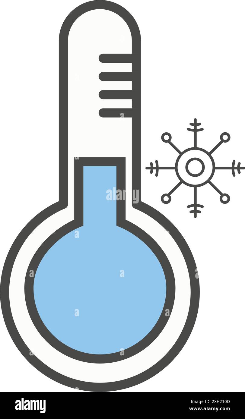 Cold temperature on thermometer vector icon isolated on white ...