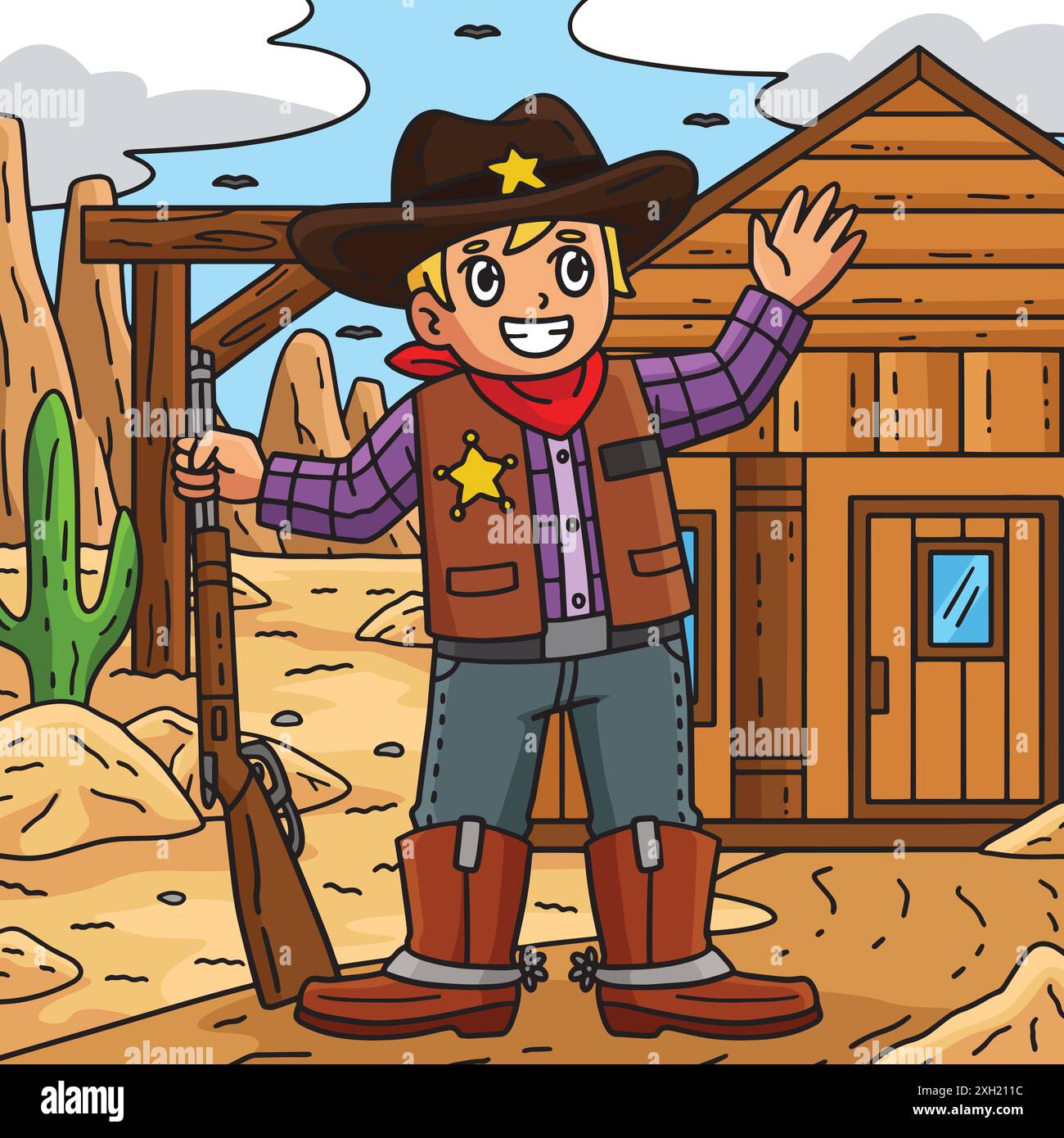 Cartoon sheriff hi-res stock photography and images - Alamy
