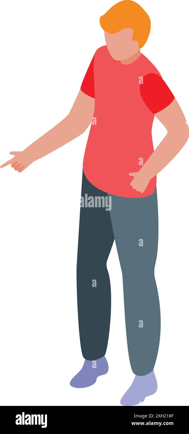 Cartoon man pointing way hi-res stock photography and images - Alamy