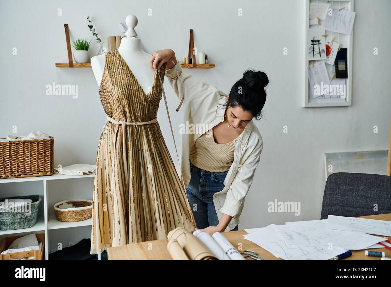 Tailor altering a dress hi-res stock photography and images - Alamy