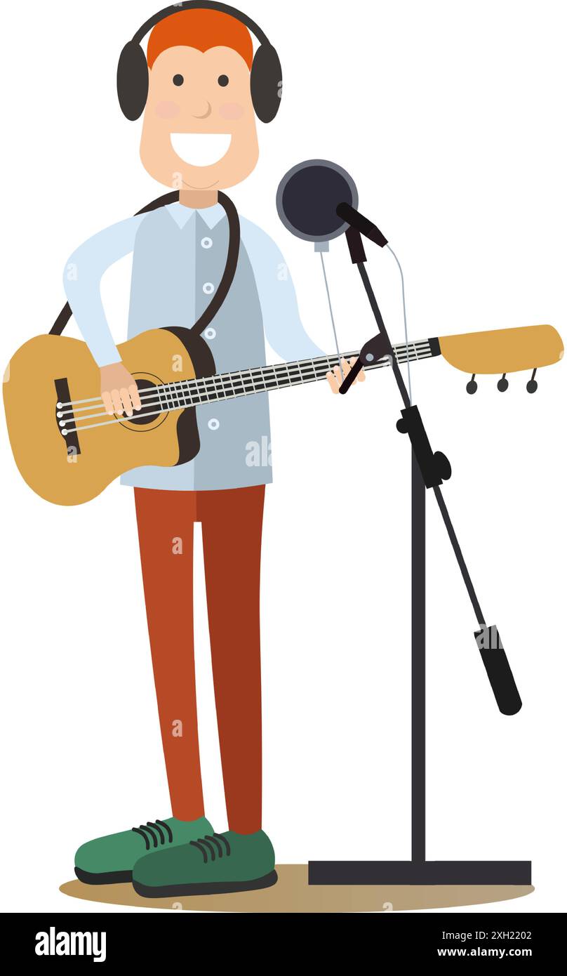 Radio people vector illustration in flat style Stock Vector Image & Art ...