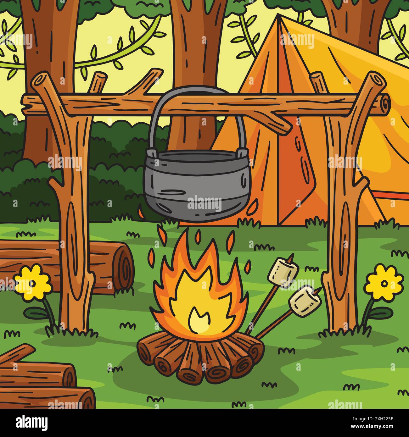 Cartoon bonfire hi-res stock photography and images - Alamy