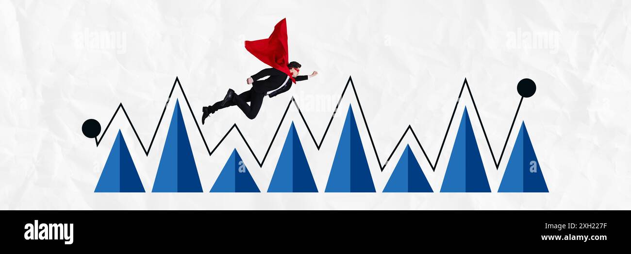 Trend artwork composite 3D collage of horizontal panorama stats trader ...