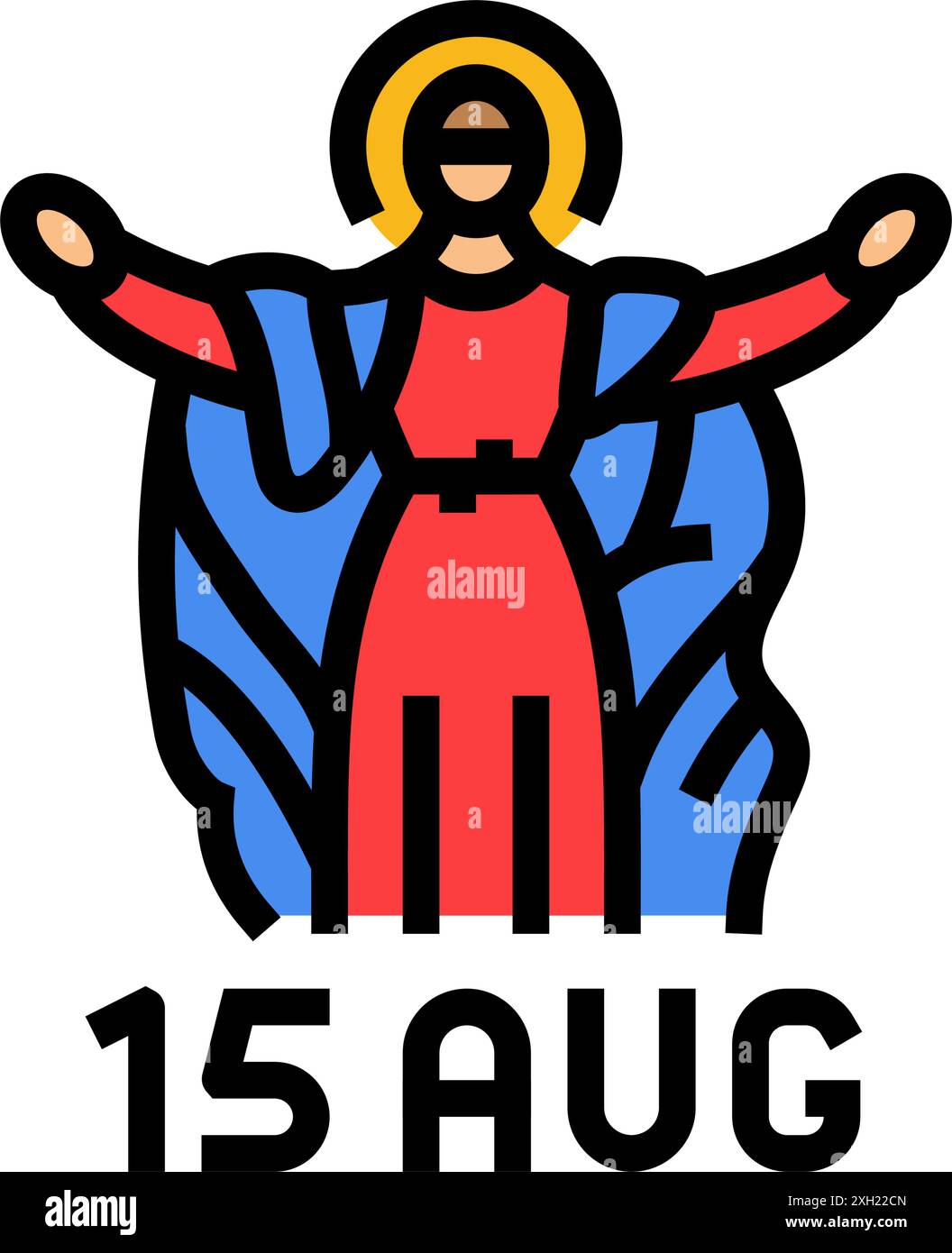 assumption of mary feast catholic holiday color icon vector ...