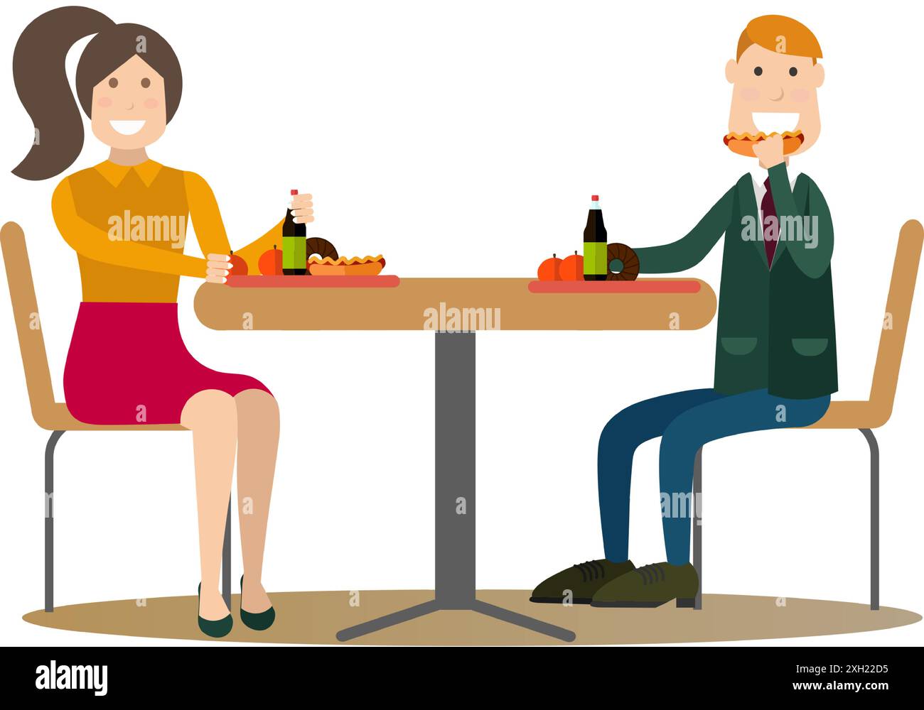 People having breakfast in Stock Vector Images - Alamy