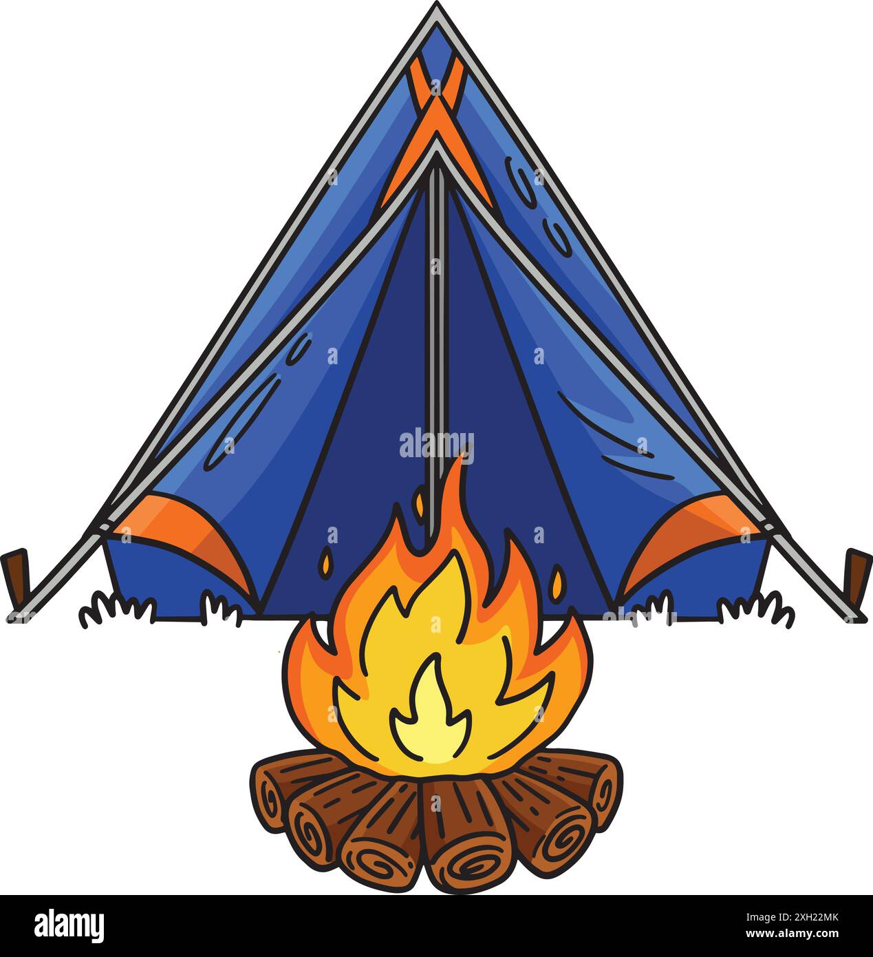 Camping tent cartoon hi-res stock photography and images - Alamy