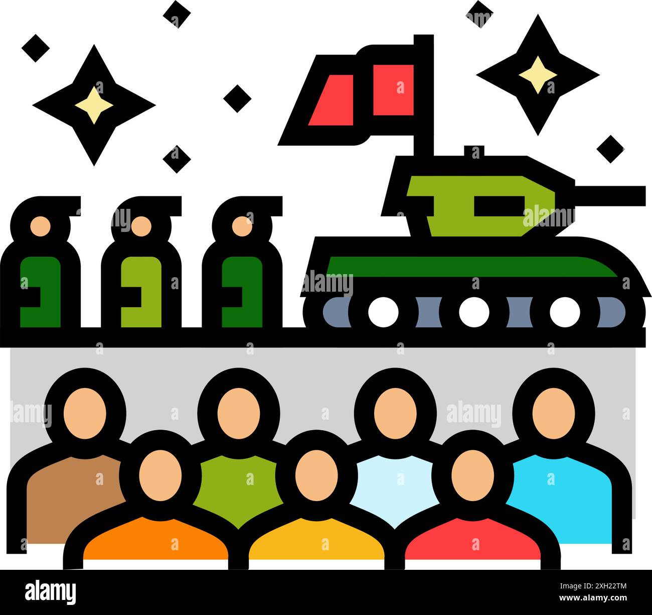 army day chinese holiday color icon vector illustration Stock Vector ...