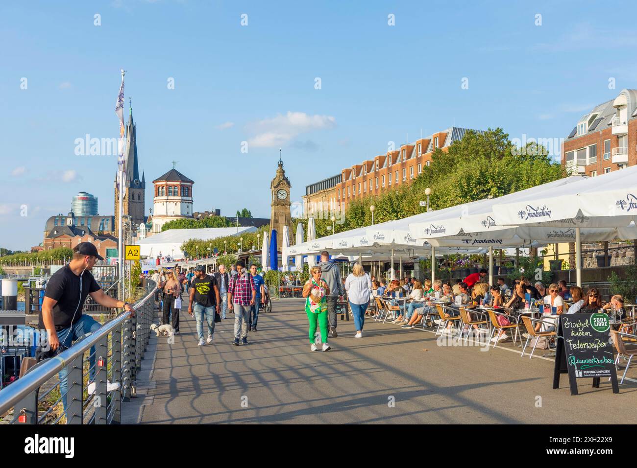 Alter Pegelturm Old gauge tower with standard clock on the Rhine ...