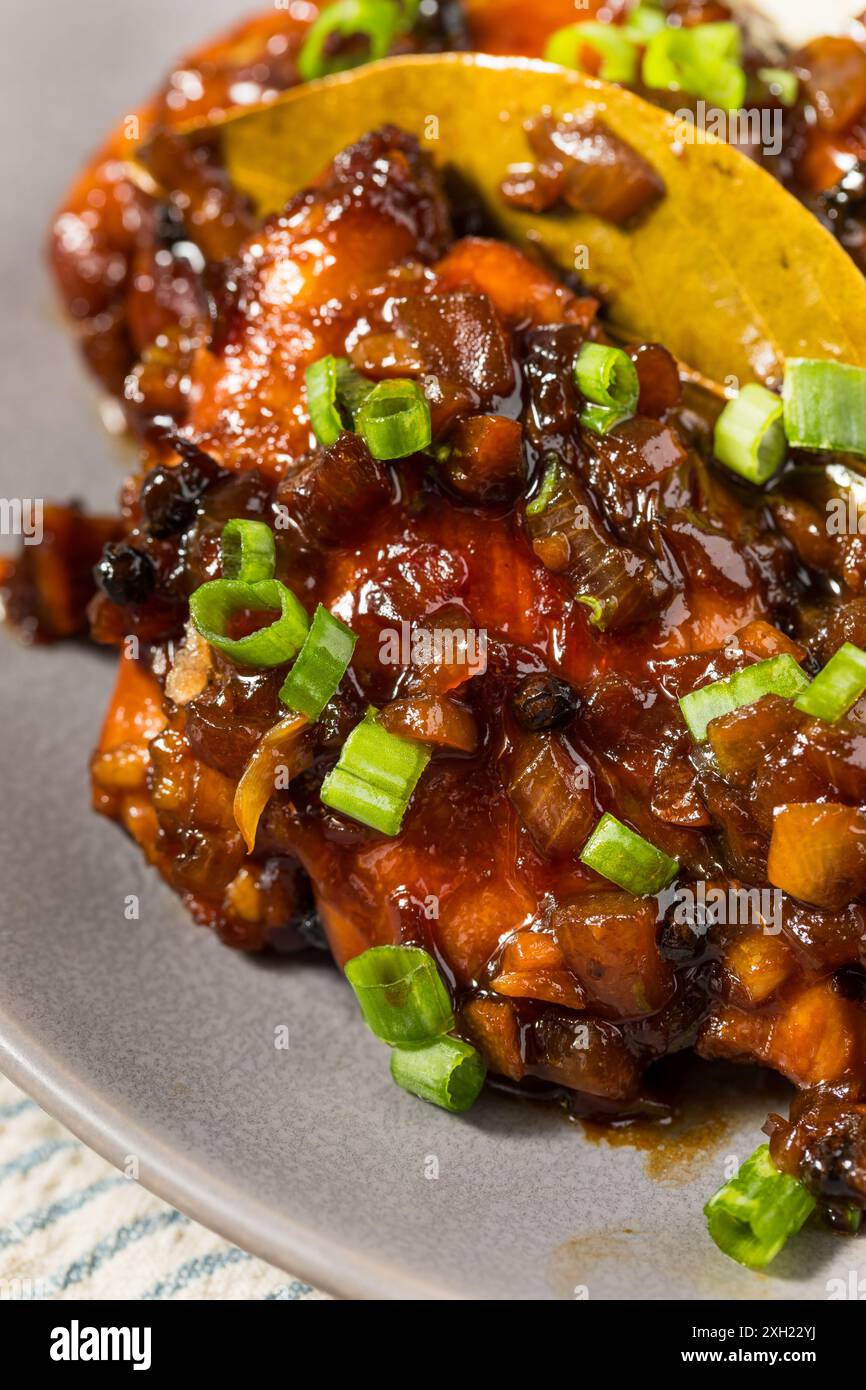 Homemade Filipino Chicken Adobo with Rice and Sauce Stock Photo - Alamy