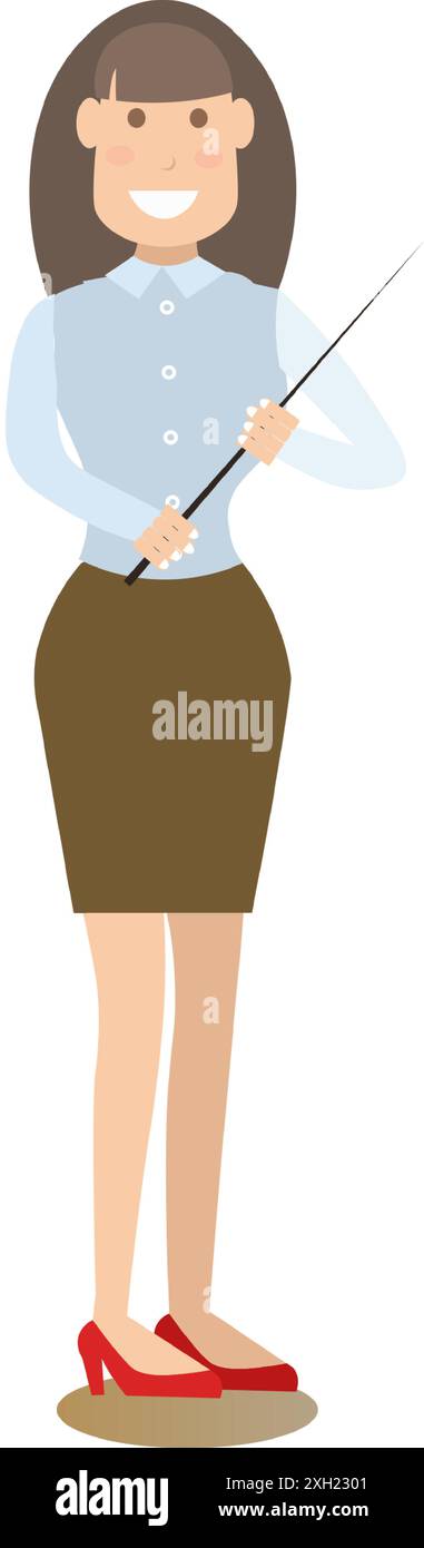 School teacher vector illustration in flat style Stock Vector Image ...