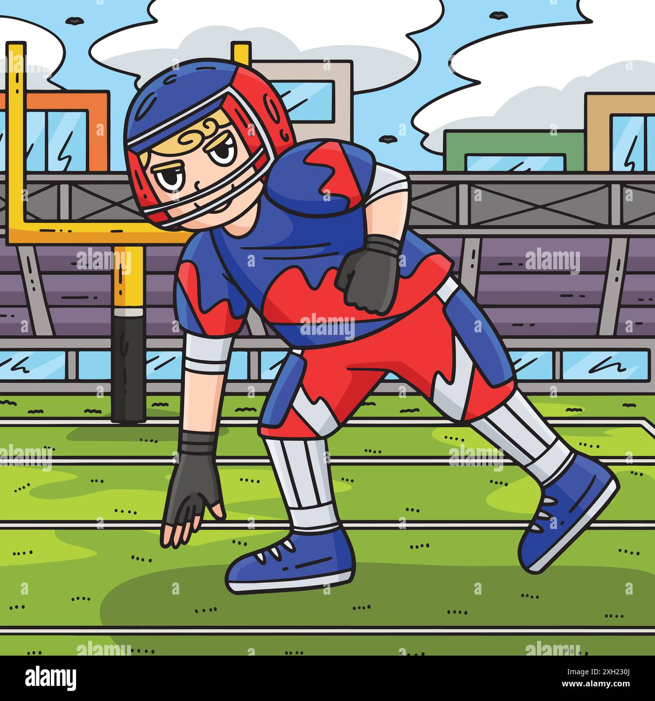 American football stance hi-res stock photography and images - Alamy