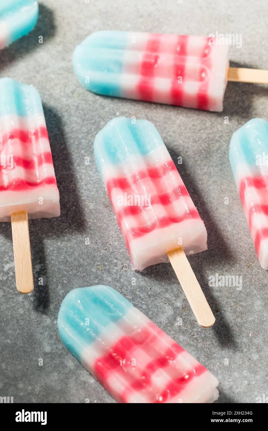 Patriotic Red White and Blue Popsicles for the Fourth of July Stock ...