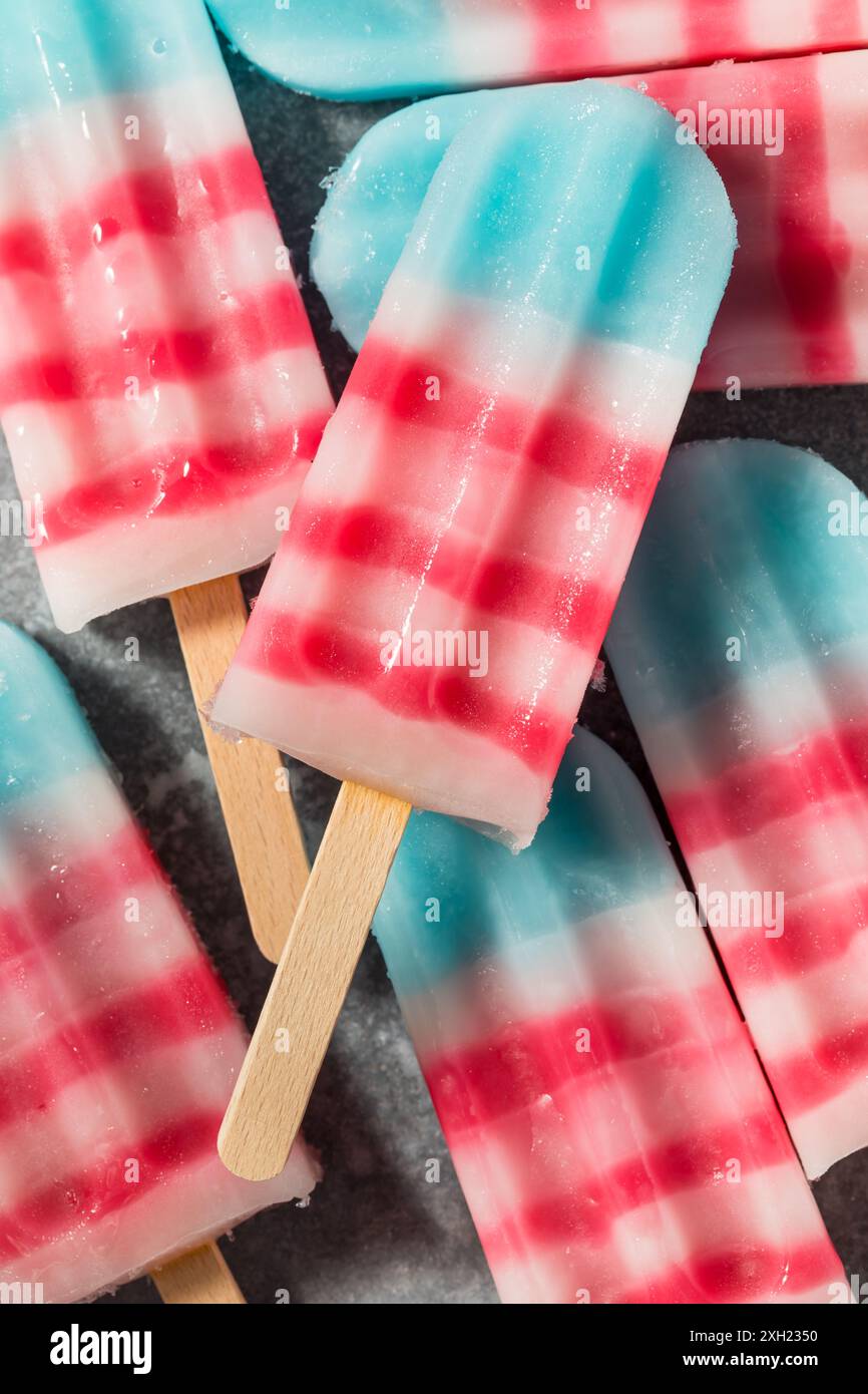 Patriotic Red White and Blue Popsicles for the Fourth of July Stock ...