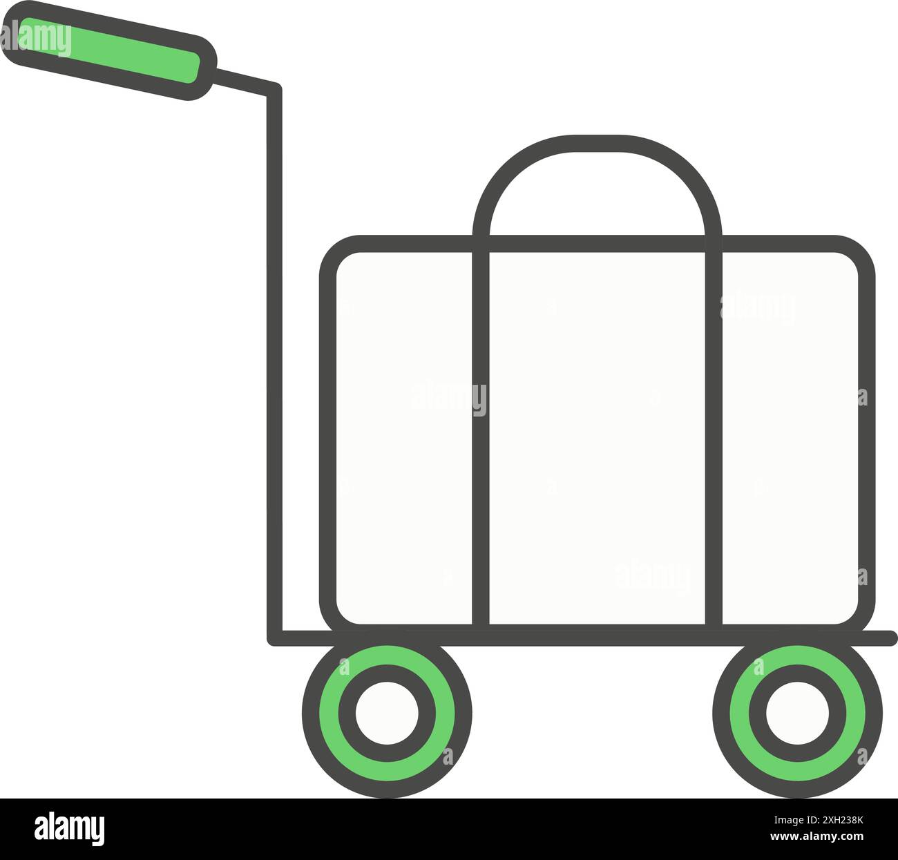 Travel luggage on trolley cart vector icon Stock Vector Image & Art - Alamy