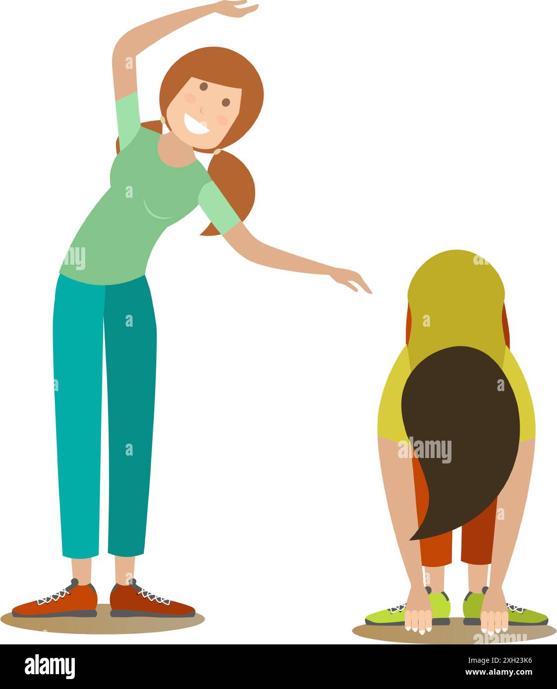 Training outside people vector flat illustration Stock Vector Image ...