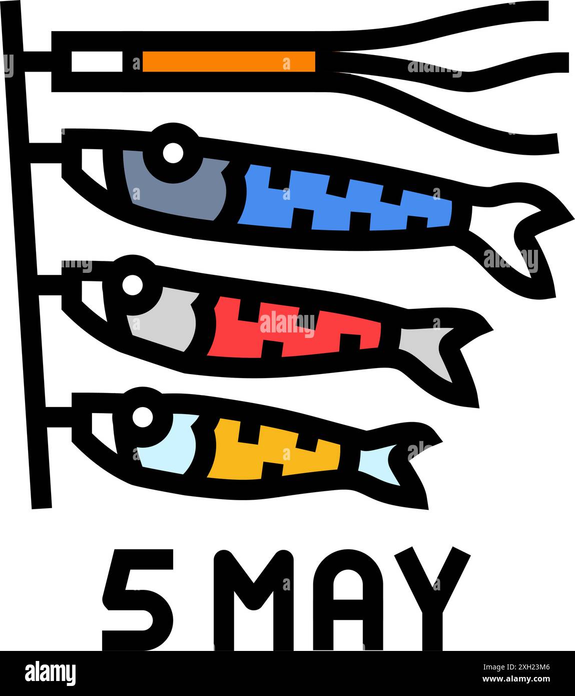 childrens day japanese holiday color icon vector illustration Stock ...