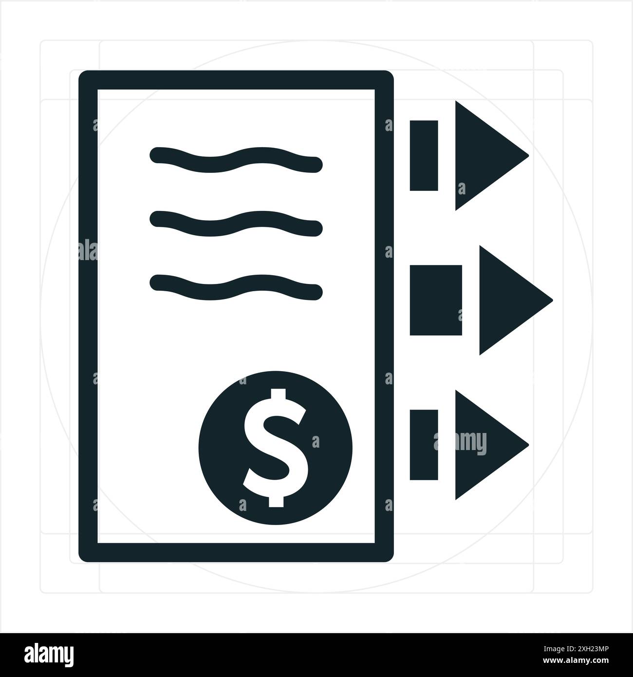 Accounts Payable Icon A vector illustration in monochrome, depicted ...