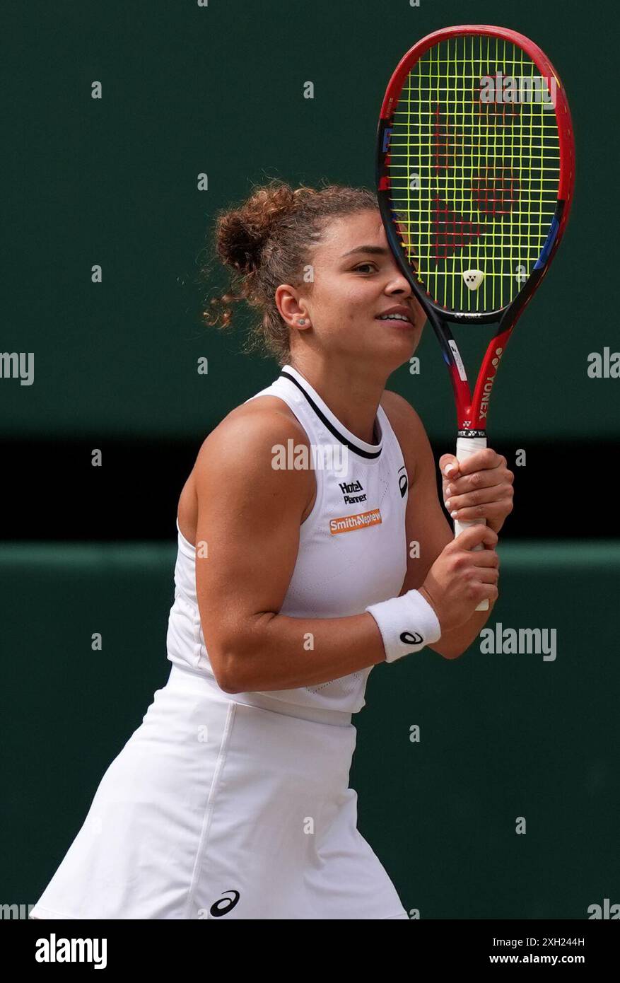 Jasmine Paolini in action against Donna Vekic on day eleven of the 2024 ...