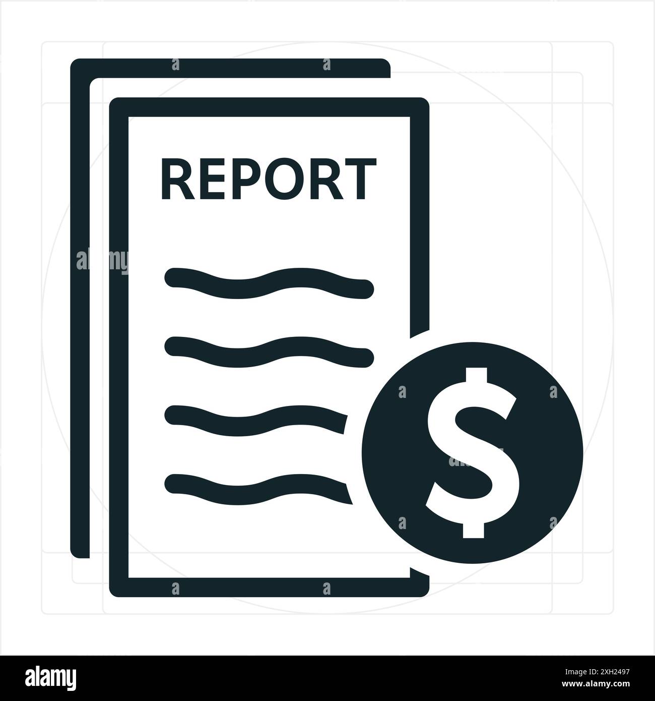 Expense Report Icon A vector illustration in monochrome, depicted ...