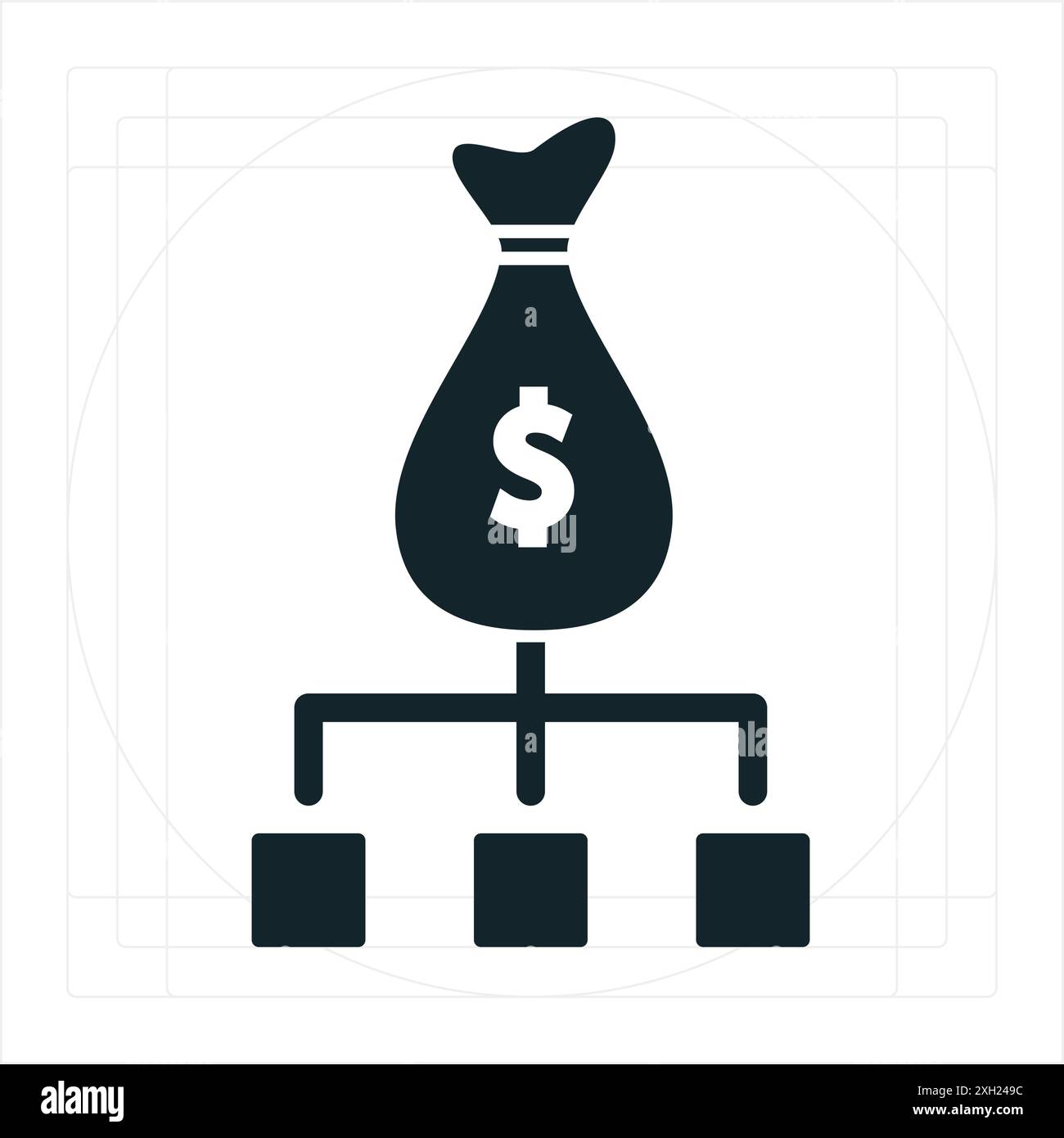 Budget Allocation Icon A vector illustration in monochrome, depicted ...