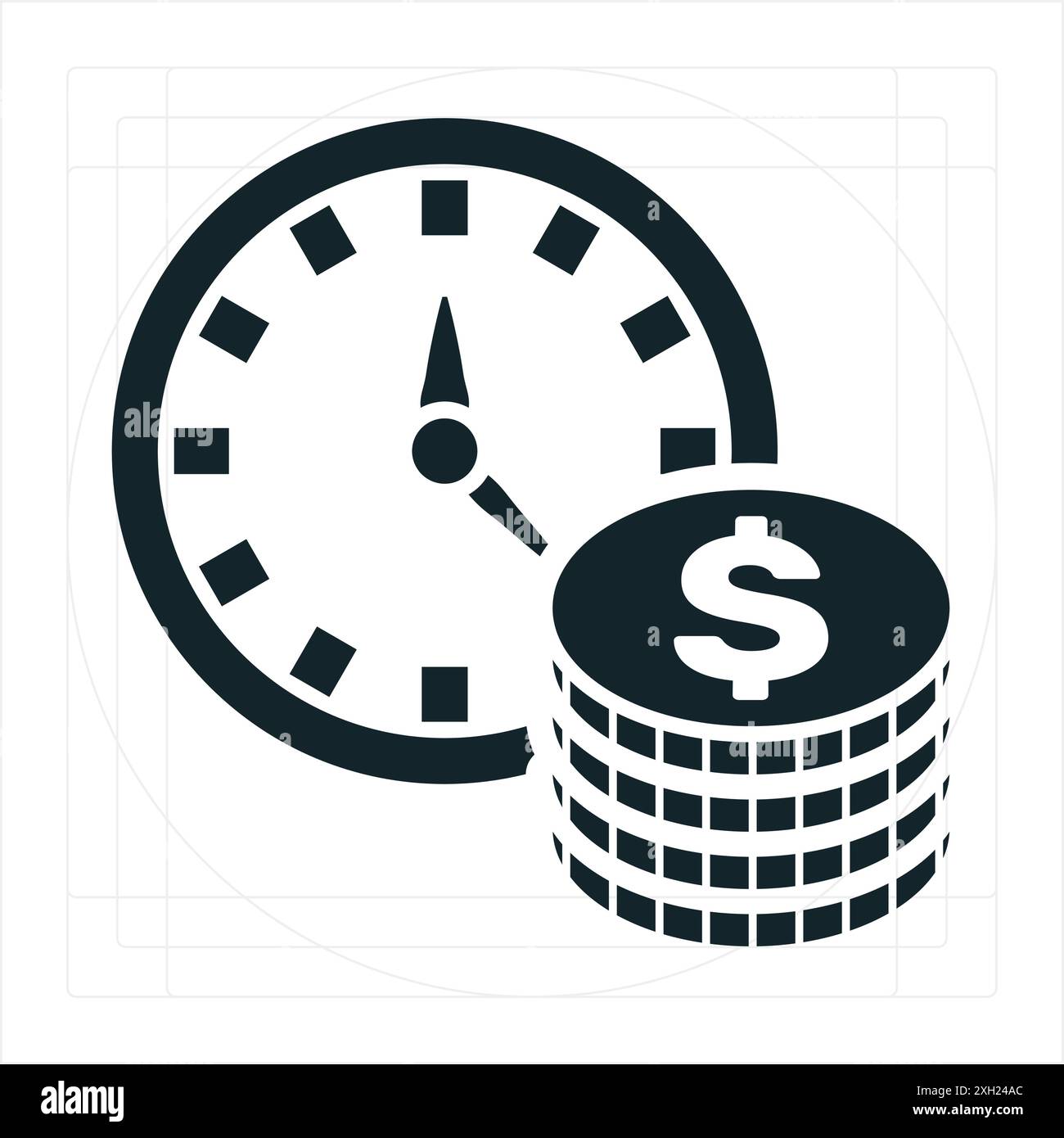 Financial Planning Icon A vector illustration in monochrome, depicted ...