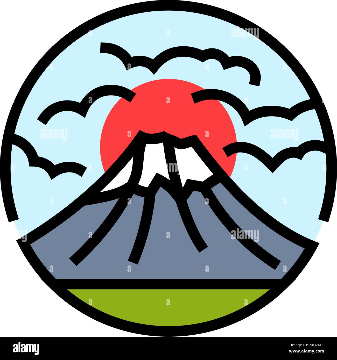 mountain day japanese holiday color icon vector illustration Stock ...