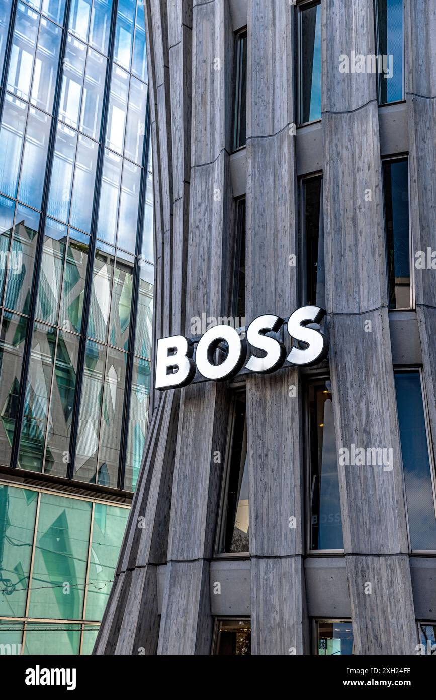 TOKYO/JAPAN - November 21, 2023: concrete building facade with boss ...