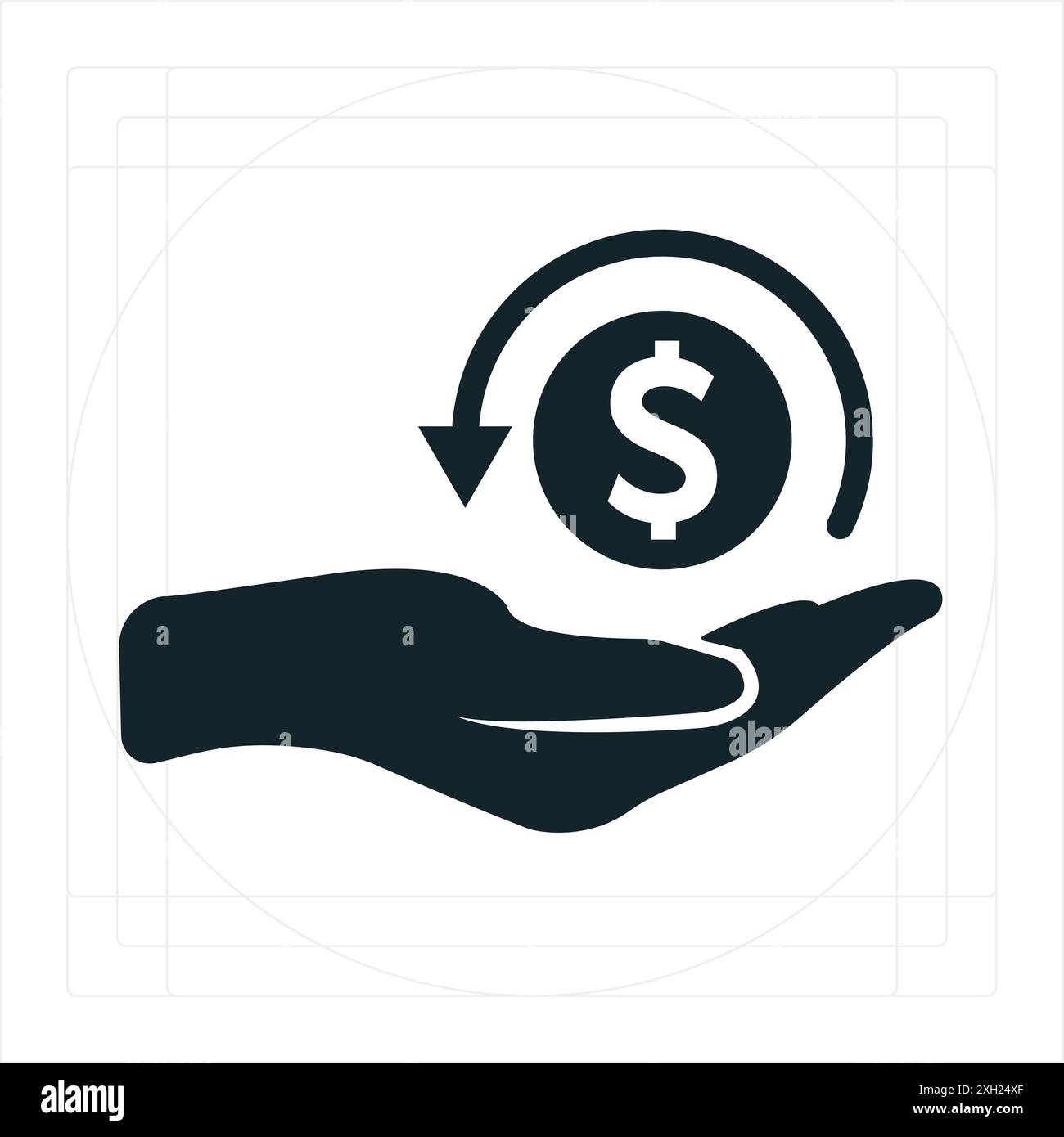 Accounts Receivable Icon A vector illustration in monochrome, depicted ...