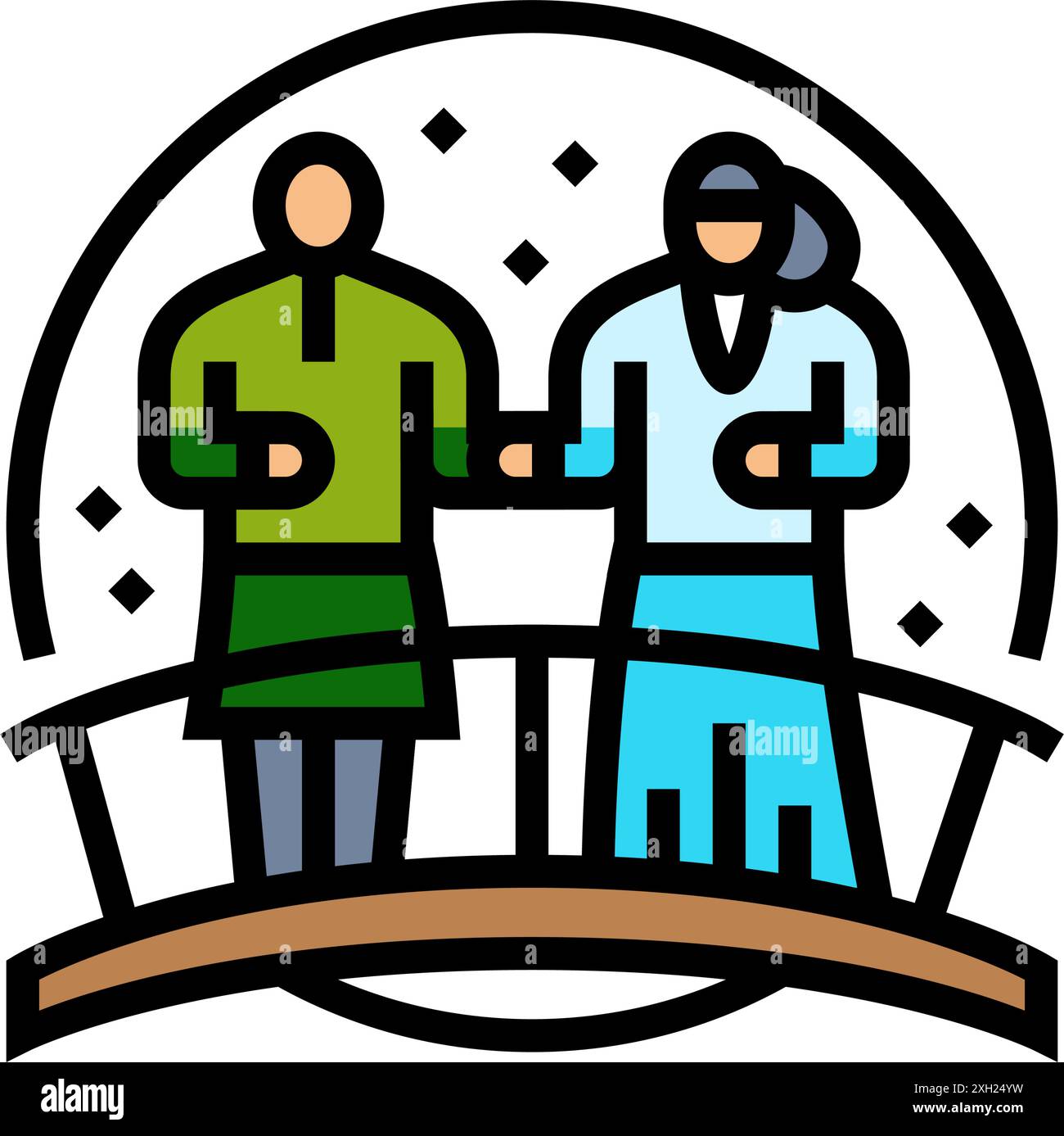 double seventh festival chinese holiday color icon vector illustration ...