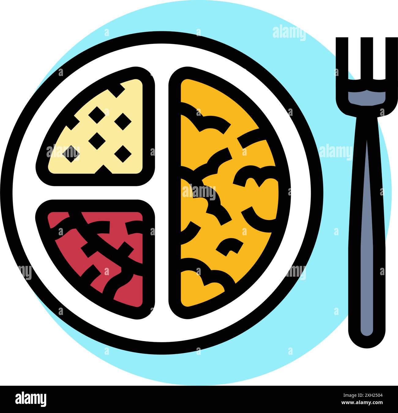 portion control obesity overweight color icon vector illustration Stock ...
