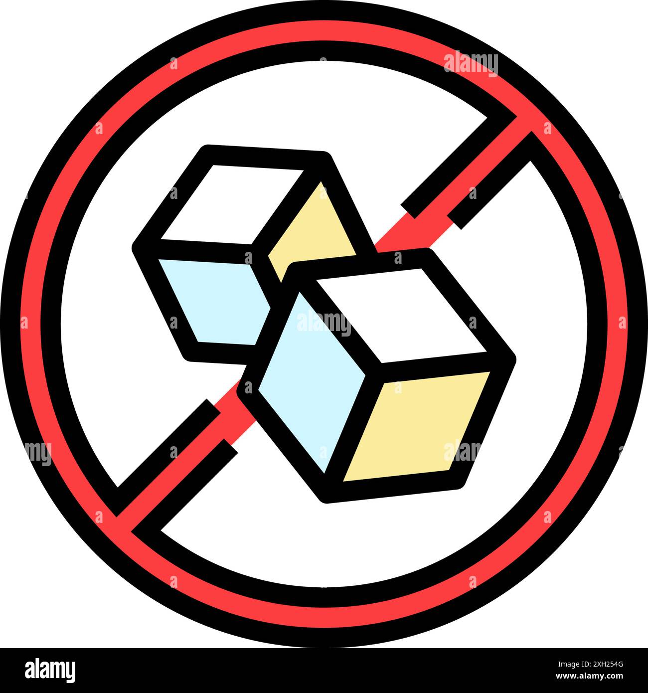 sugar free product label warning color icon vector illustration Stock ...