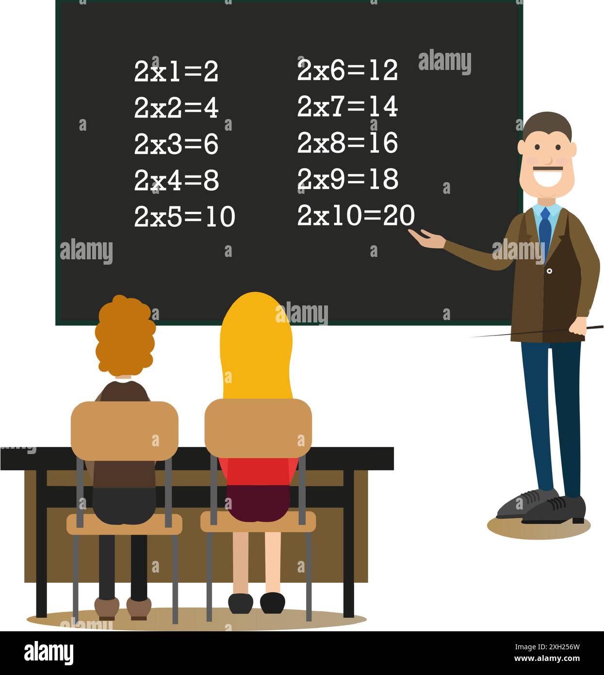 Vector illustration kids studying math hi-res stock photography and ...