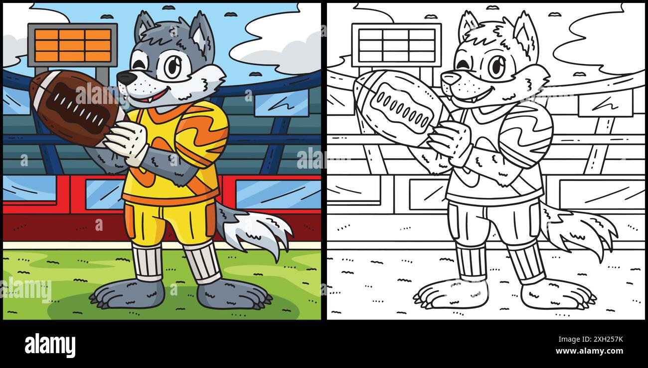 American Football Wolf Mascot Illustration Stock Vector Image & Art - Alamy