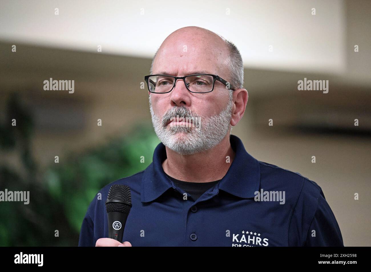 EMPORIA, KANSAS - JULY 9, 2024 Jeff Kahrs who is running for the ...