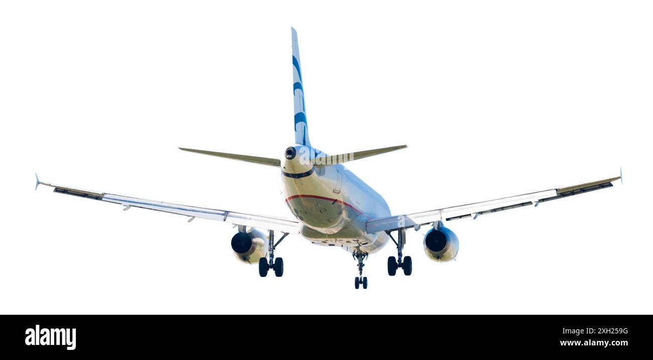 Modern airplane on isolated white background Stock Photo - Alamy