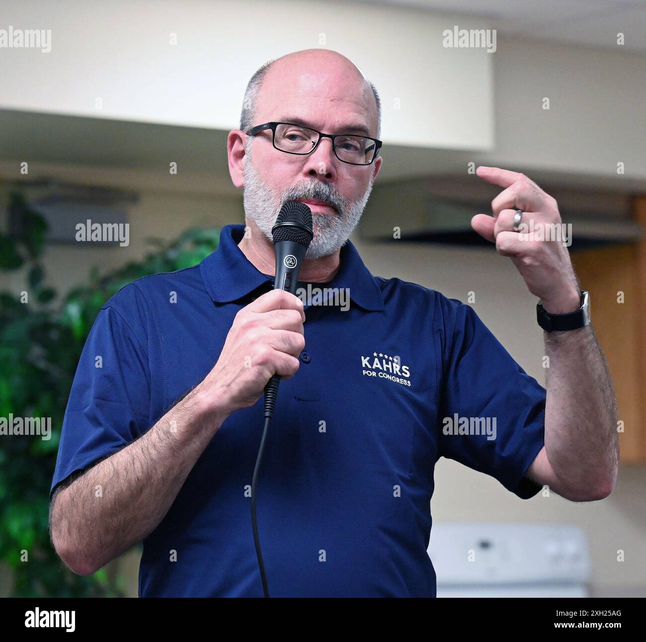EMPORIA, KANSAS - JULY 9, 2024 Jeff Kahrs who is running for the ...
