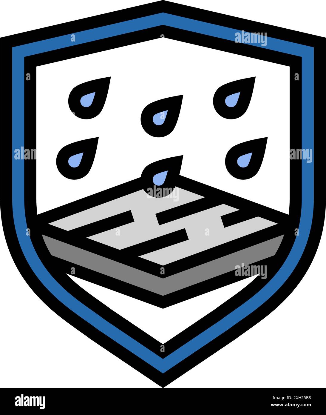 showerproof product label caution color icon vector illustration Stock ...