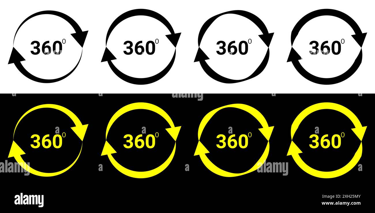 360 degree rotation symbol design. Angle 360 degree geometry math sign ...