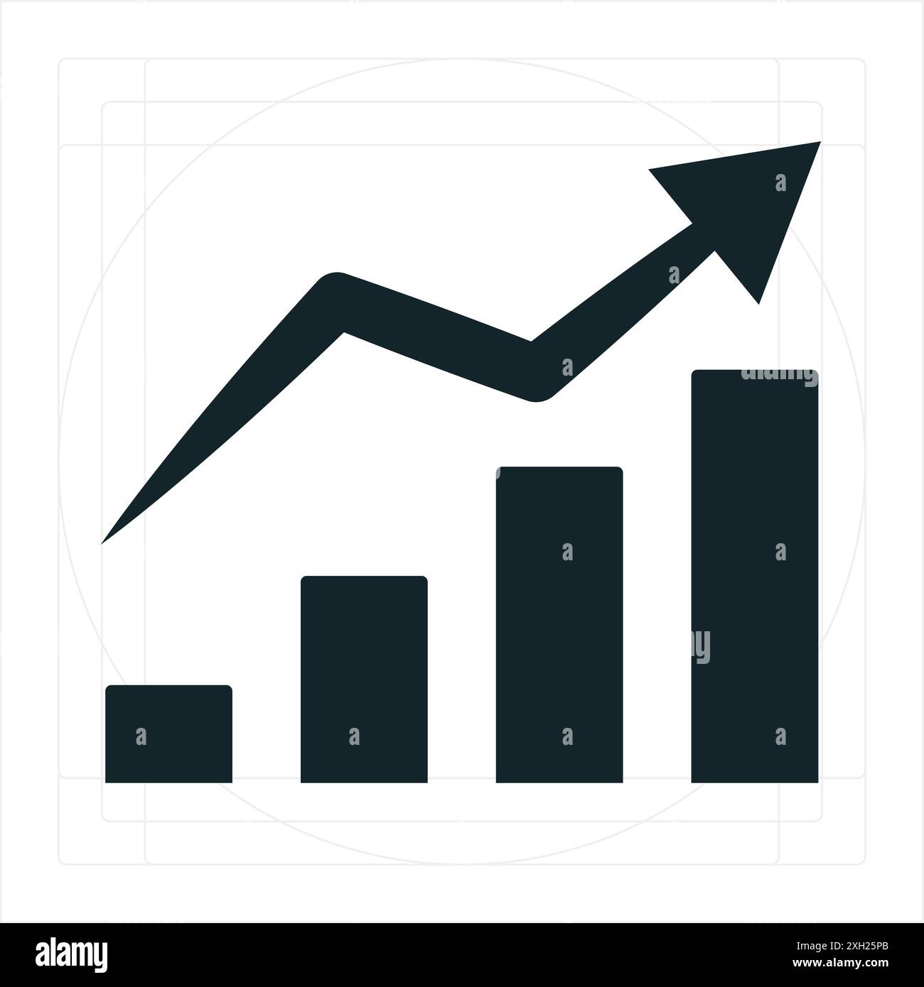 Stock Market Icon A vector illustration in monochrome, depicted ...