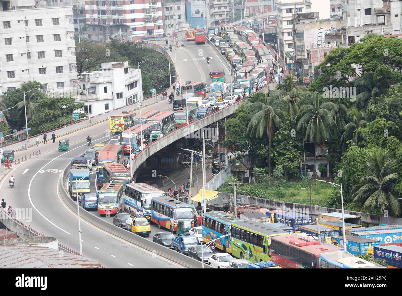 Dhaka, Bangladesh - July 10, 2024: Traffic jam in The Mayor Mohammed ...
