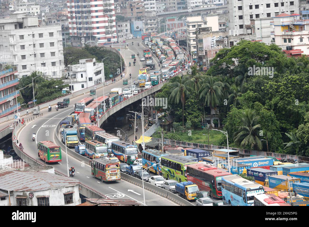 Dhaka, Bangladesh - July 10, 2024: Traffic jam in The Mayor Mohammed ...