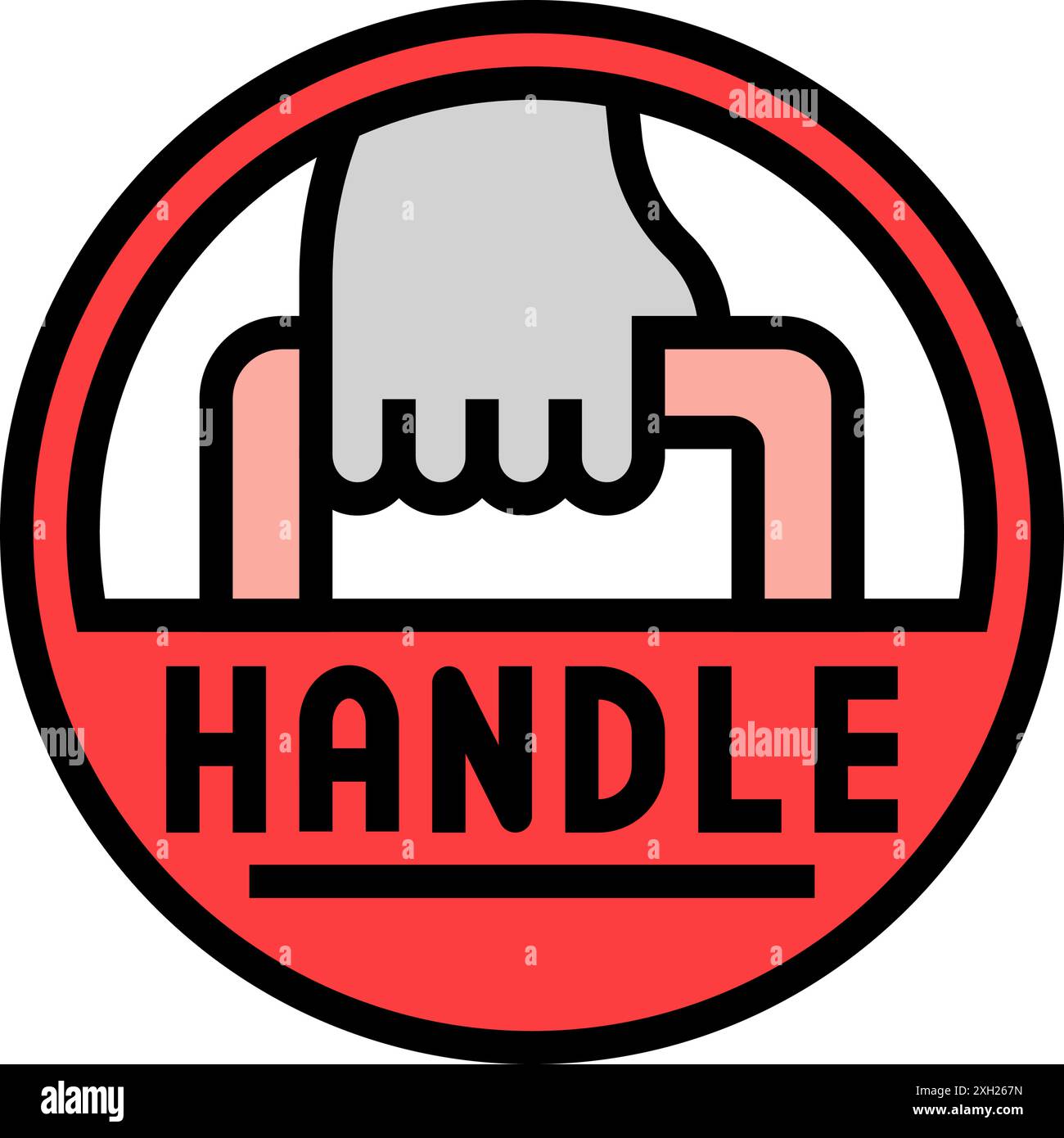 carry handle label product caution color icon vector illustration Stock ...