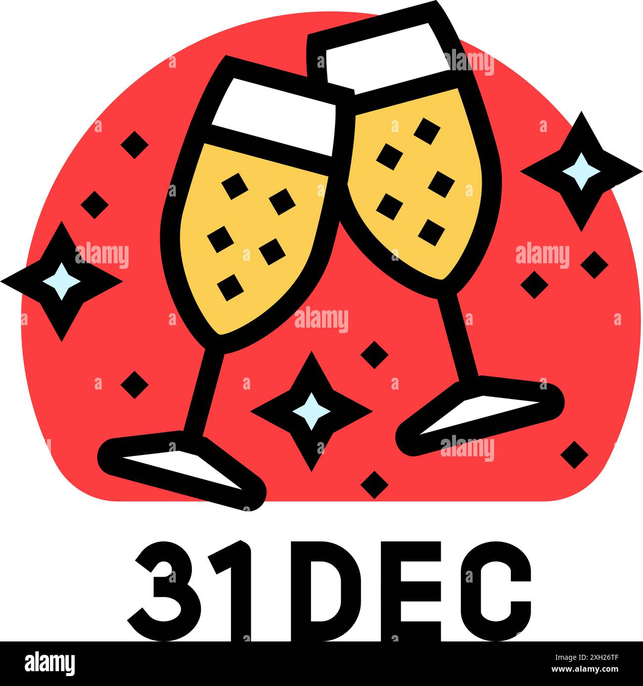 new years eve usa holiday color icon vector illustration Stock Vector ...
