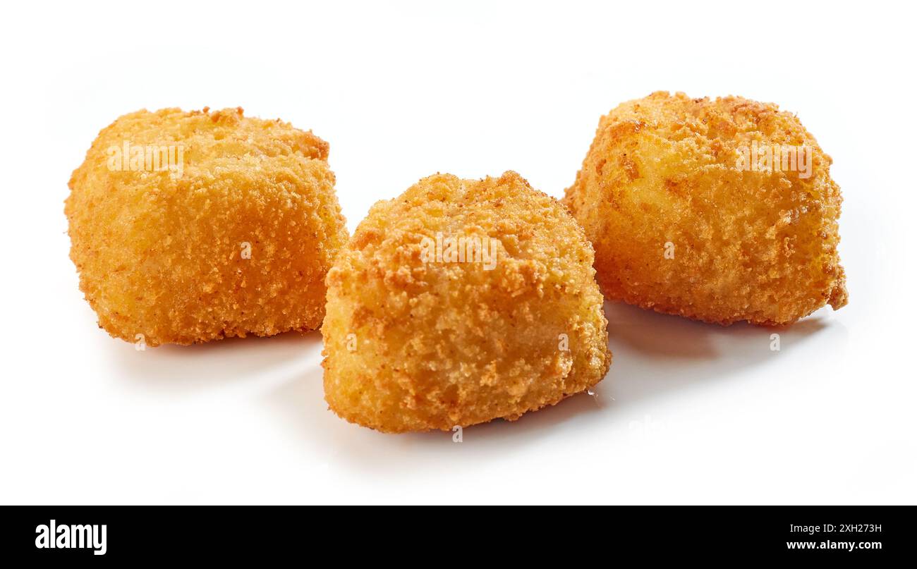 fried fish fillet nuggets isolated on white background Stock Photo - Alamy