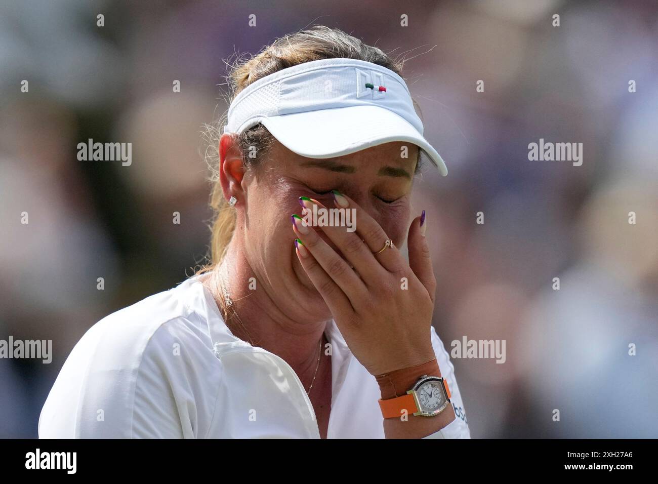 Donna Vekic of Croatia reacts after loosing a point against Jasmine ...