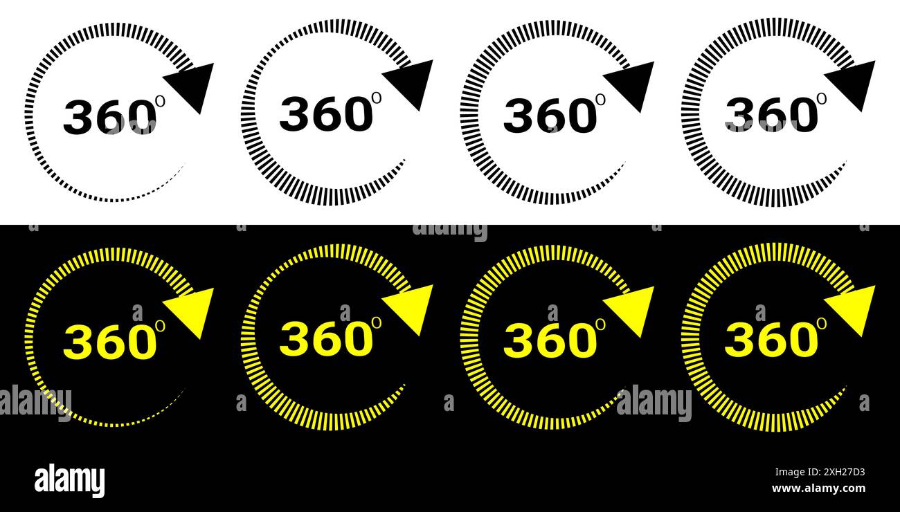 360 degree rotation symbol design. Angle 360 degree geometry math sign icon Stock Vector Image ...