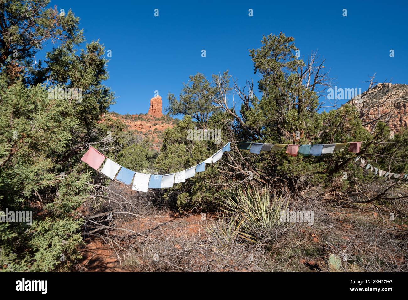 Prayer flags at Amitabha Stupa Buddhist Temple Park - in Sedona ...