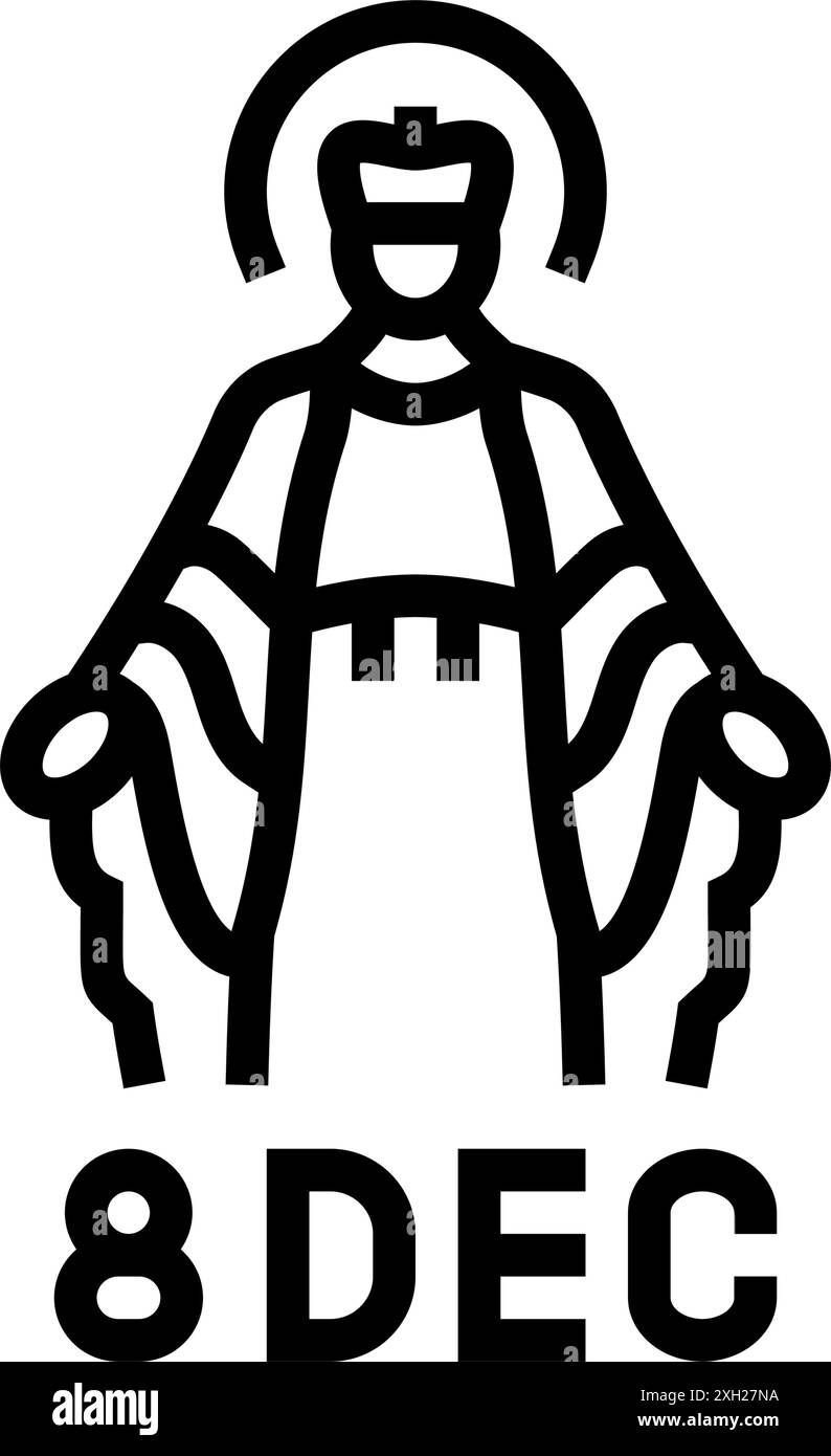 immaculate conception feast catholic holiday line icon vector ...