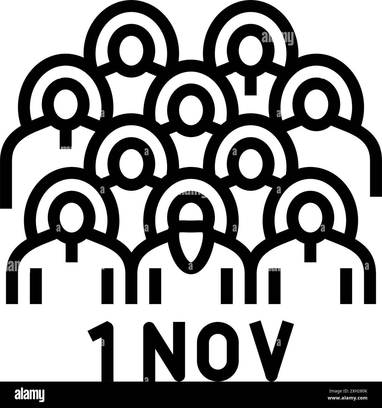 all saints feast catholic holiday line icon vector illustration Stock ...