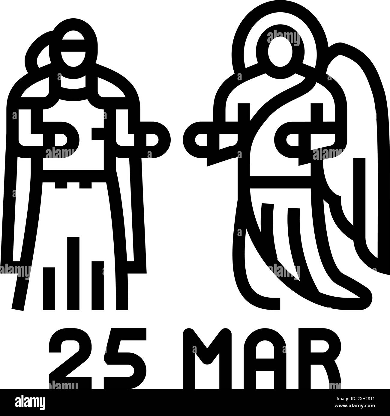 annunciation feast catholic holiday line icon vector illustration Stock ...